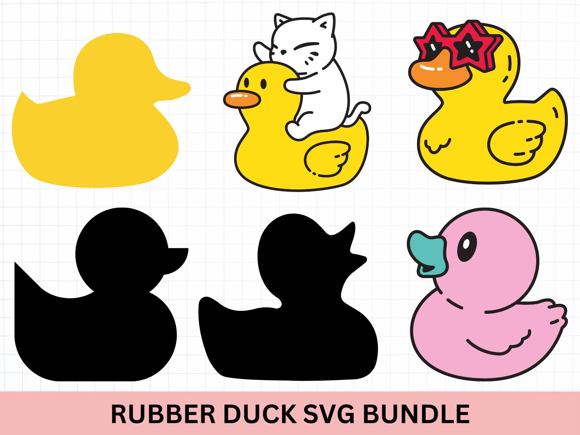 Duck Svg Bundle, Rubber Ducky Svg, Rubber Duck Svg, Duck Clipart, Duck ...