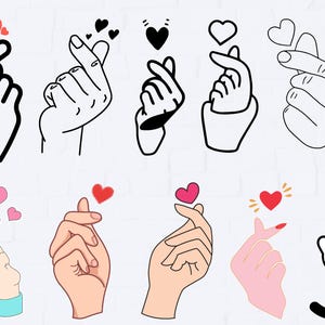 Korean Heart SVG, Korean Finger Heart, Korean Pop Lovers, Korean Love ...