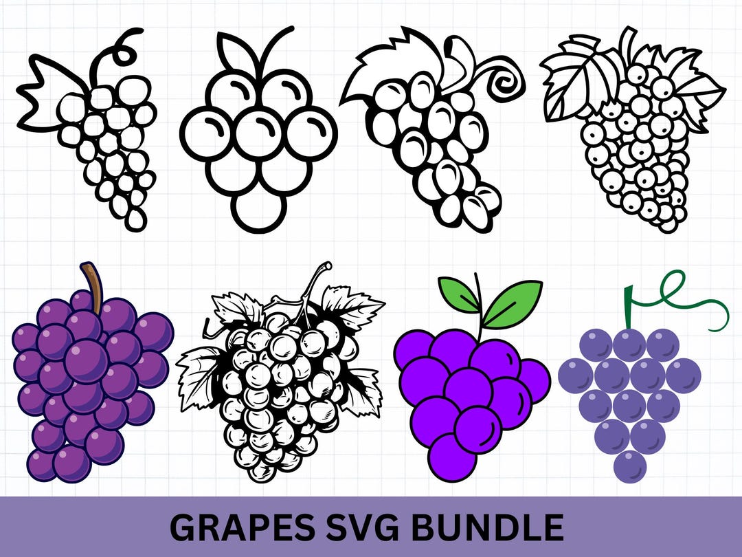 Grape SVG, Grapes Svg, Fruit Svg, Wine Svg, Grapes, Svg Cut File, Vine ...