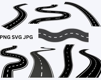 Road Svg Bundle,road Clipart, Road Cut File, Highway Svg, Road Dxf ...