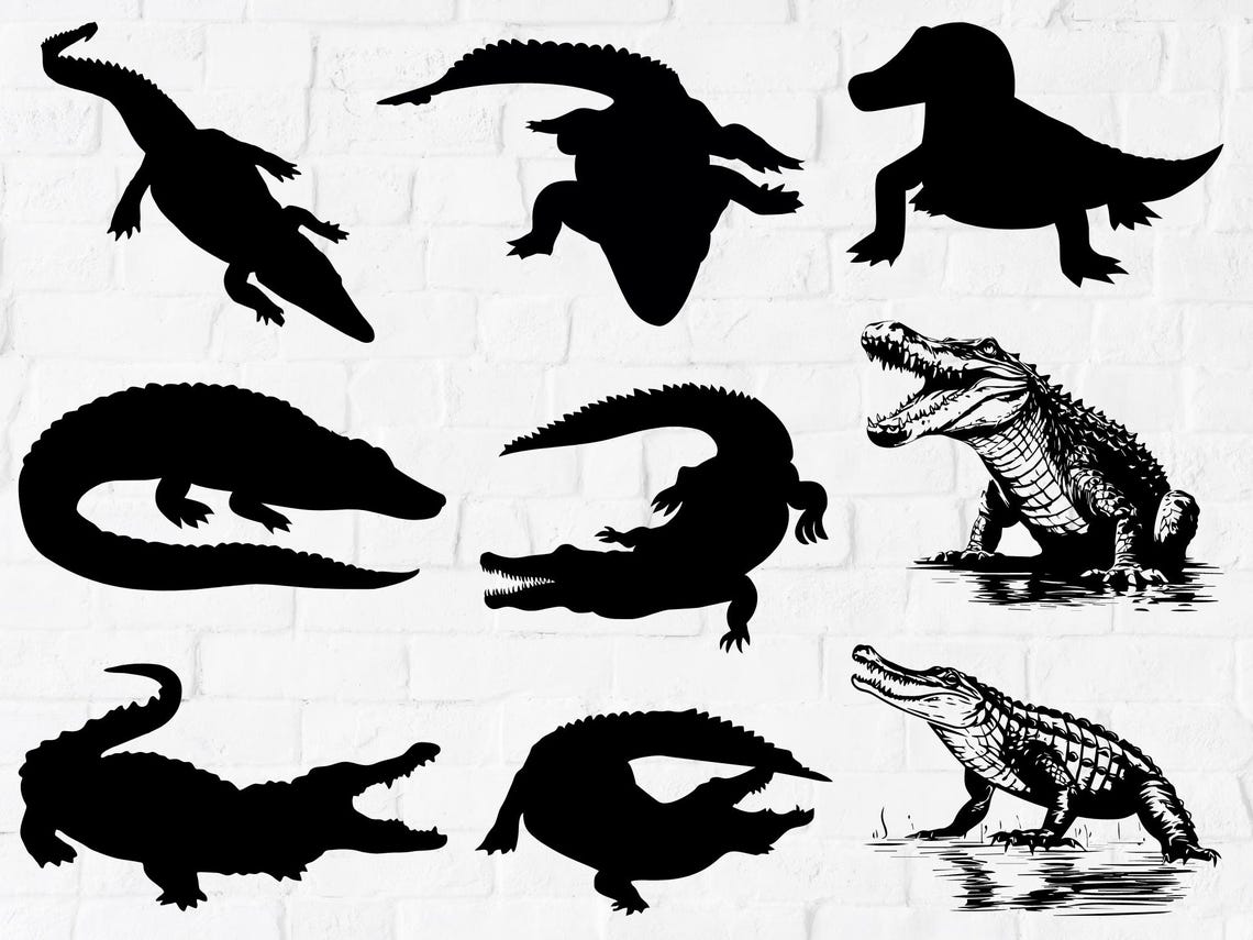 Crocodile SVG , Alligator Clipart, Crocodile Cut Files for Silhouette ...
