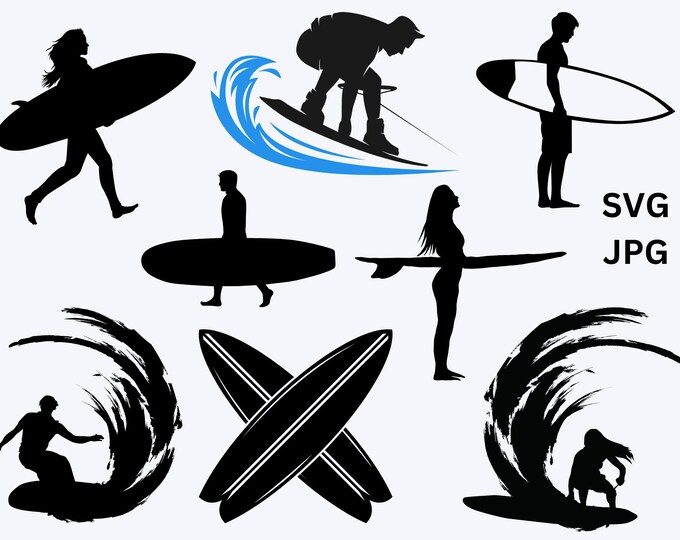 Surf Board SVG Bundle, Surf Board Dxf, Surf Board Png, Surf Board ...