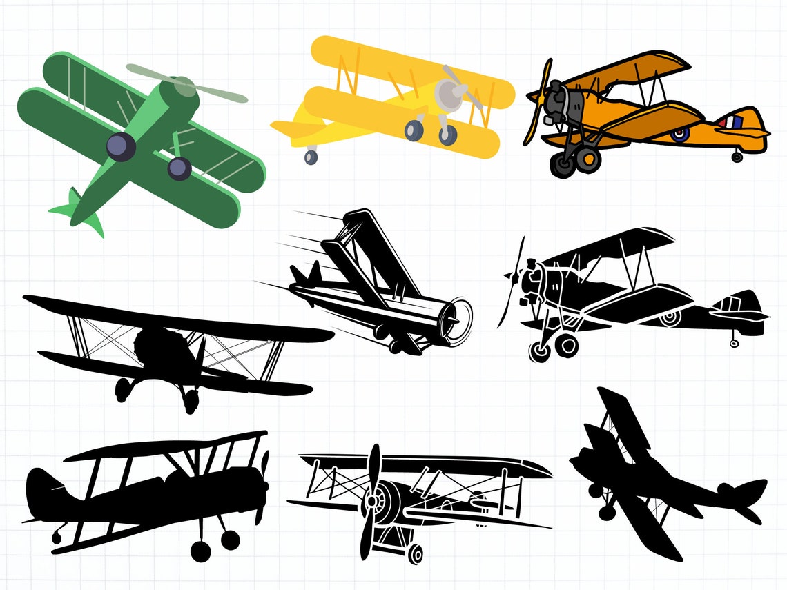 Biplane SVG, Fly Svg, Propeller Plane Svg, Aircraft Svg, Airplan Svg ...