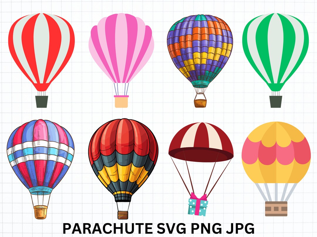Parachute Svg Bundle, Parachute Clipart, Parachute Vector, Jumping Svg ...