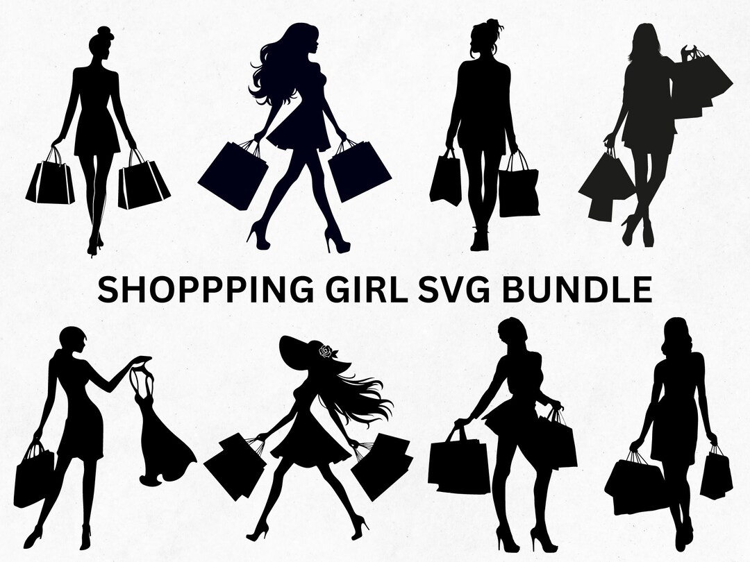 Shopping Woman SVG, Woman Shopping SVG, Shopping Girl SVG, Fashion Svg ...