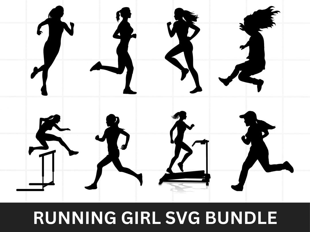 Running Girl SVG , Runner Clip Art, Running Female Vector, Runner SVG ...