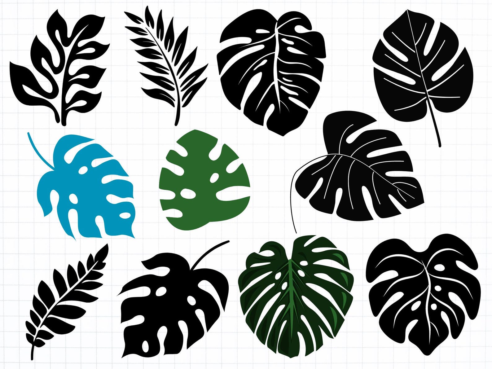 Palm Leaf Svg Bundle, Tropical Leaves Svg, Monstera Leaf Svg, Jungle ...