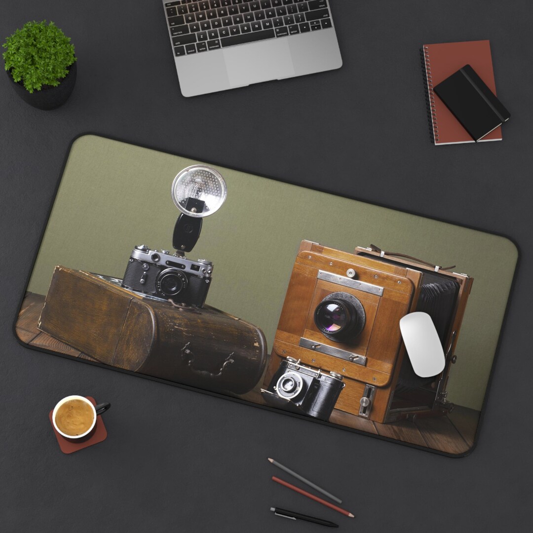 Desk Mat, Mouse Pad, Computer Mat, Desk Protection, Vintage Cameras ...