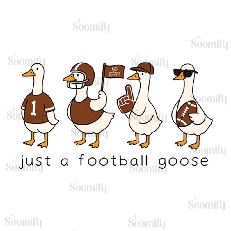 Funny Football Goose PNG: Game Day Clipart (digital Download, 300 DPI ...