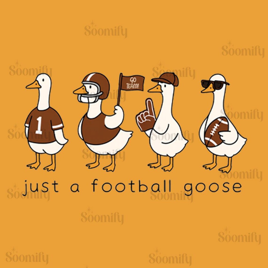 Funny Football Goose PNG: Game Day Clipart (digital Download, 300 DPI ...