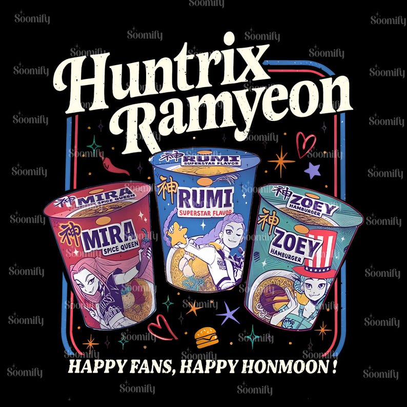 Huntrix Ramyeon PNG Clipart – Korean Anime Noodle Art (digital Download ...