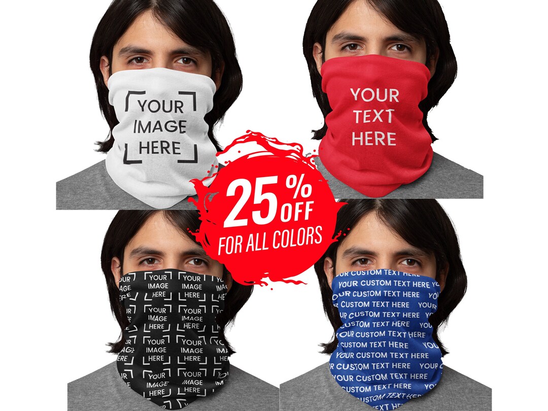 Custom Personalized Neck Gaiter Face Mask for Social-distancing-adult ...