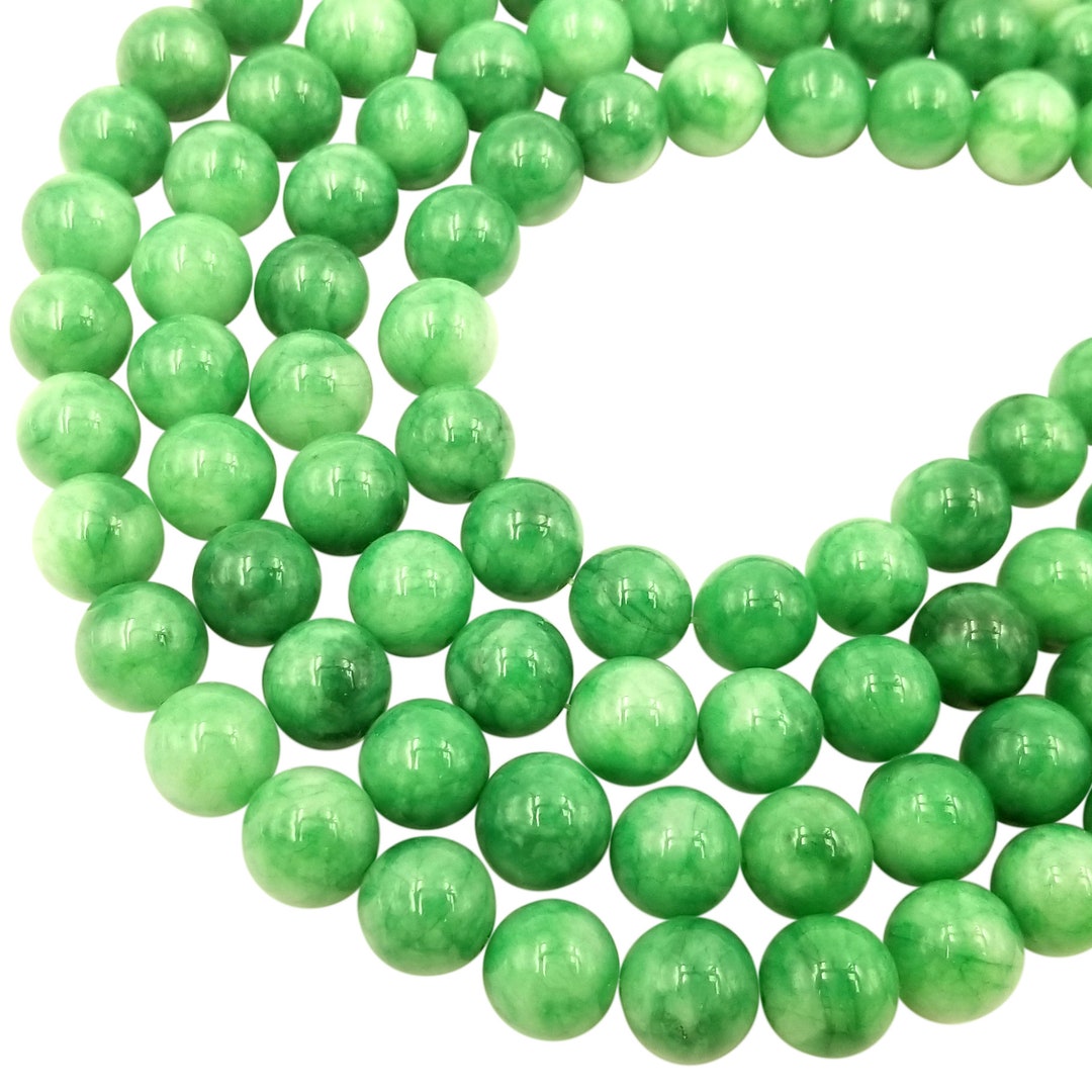 6mm AAA Natural Stone Green Korean Jade Gemstone Smooth Round Loose ...