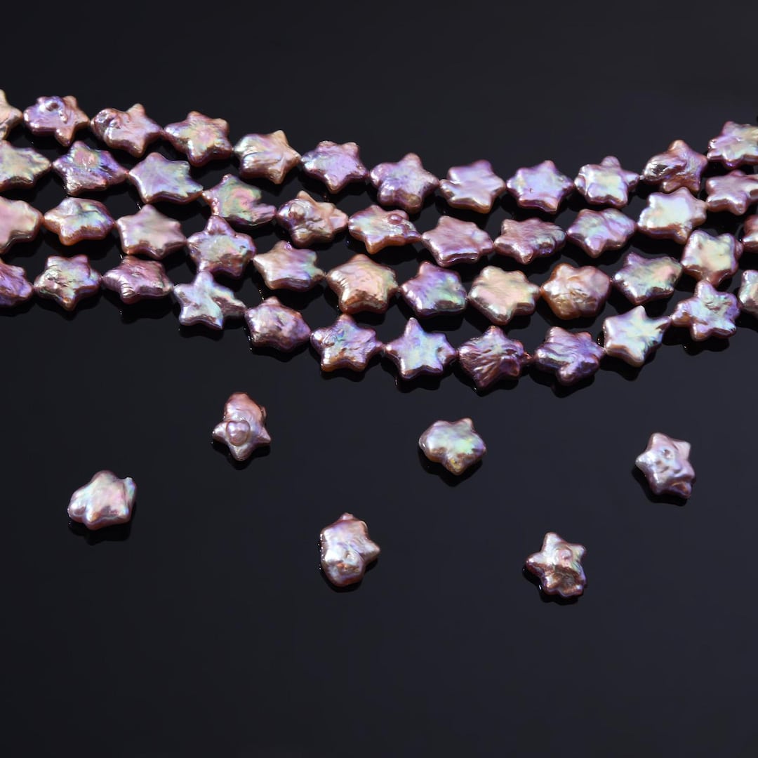 12mm Natural Freshwater Star Shape Purple Pearl, Star Pearl Loose Beads ...