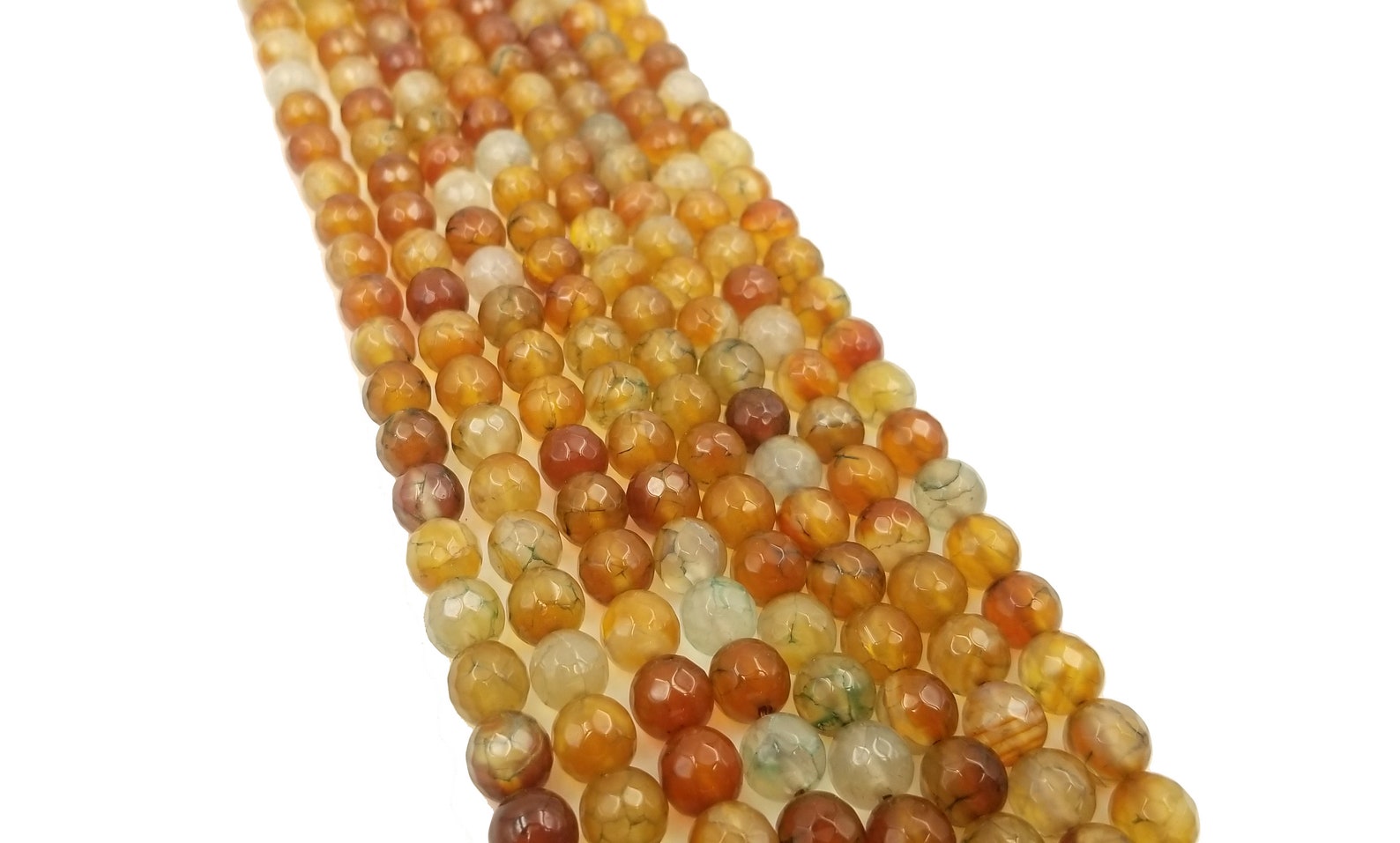 6mm 8mm AAA Natural Stone Orange Fire Agate Cracked Shiney Gemstone ...