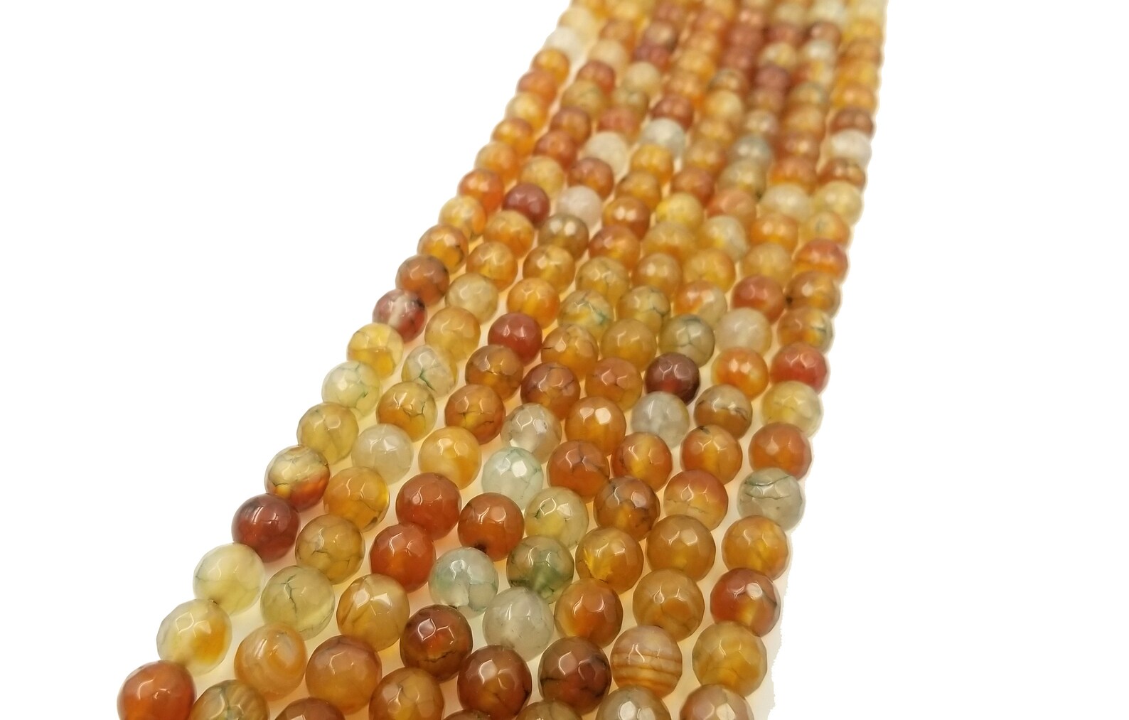 6mm 8mm AAA Natural Stone Orange Fire Agate Cracked Shiney Gemstone ...