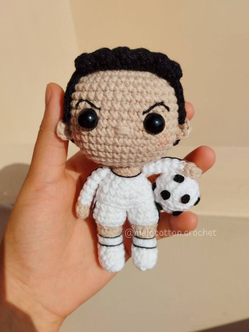 Keychain Football Player, Cristiano Ronaldo Amigurumi, CR7, Gift for ...