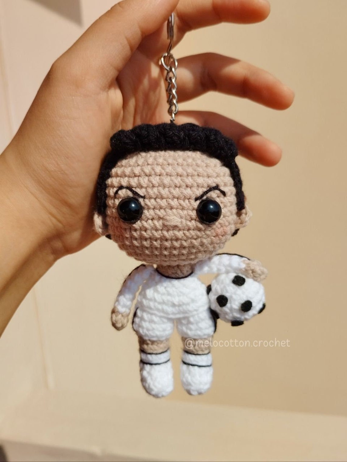 Keychain Football Player, Cristiano Ronaldo Amigurumi, CR7, Gift for ...
