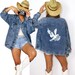 Women's Blue Denim Jean Jacket, Holy Spirit Peace Dove Christian ...