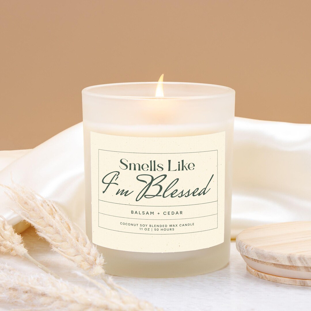 Frosted Glass Candle (11 Oz), Coconut Soy Blended Wax, Smells Like I'm ...