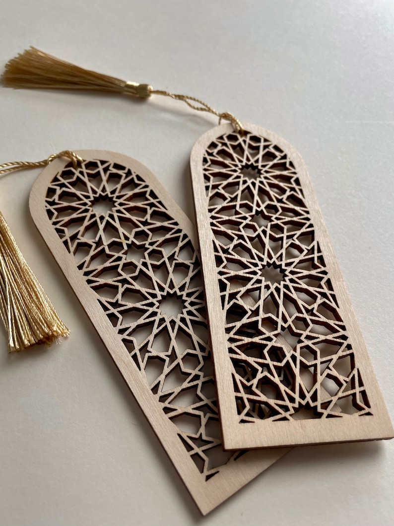 Pointed Arch Wooden Bookmark, Islamic Geometric Art, Islamic Art ...