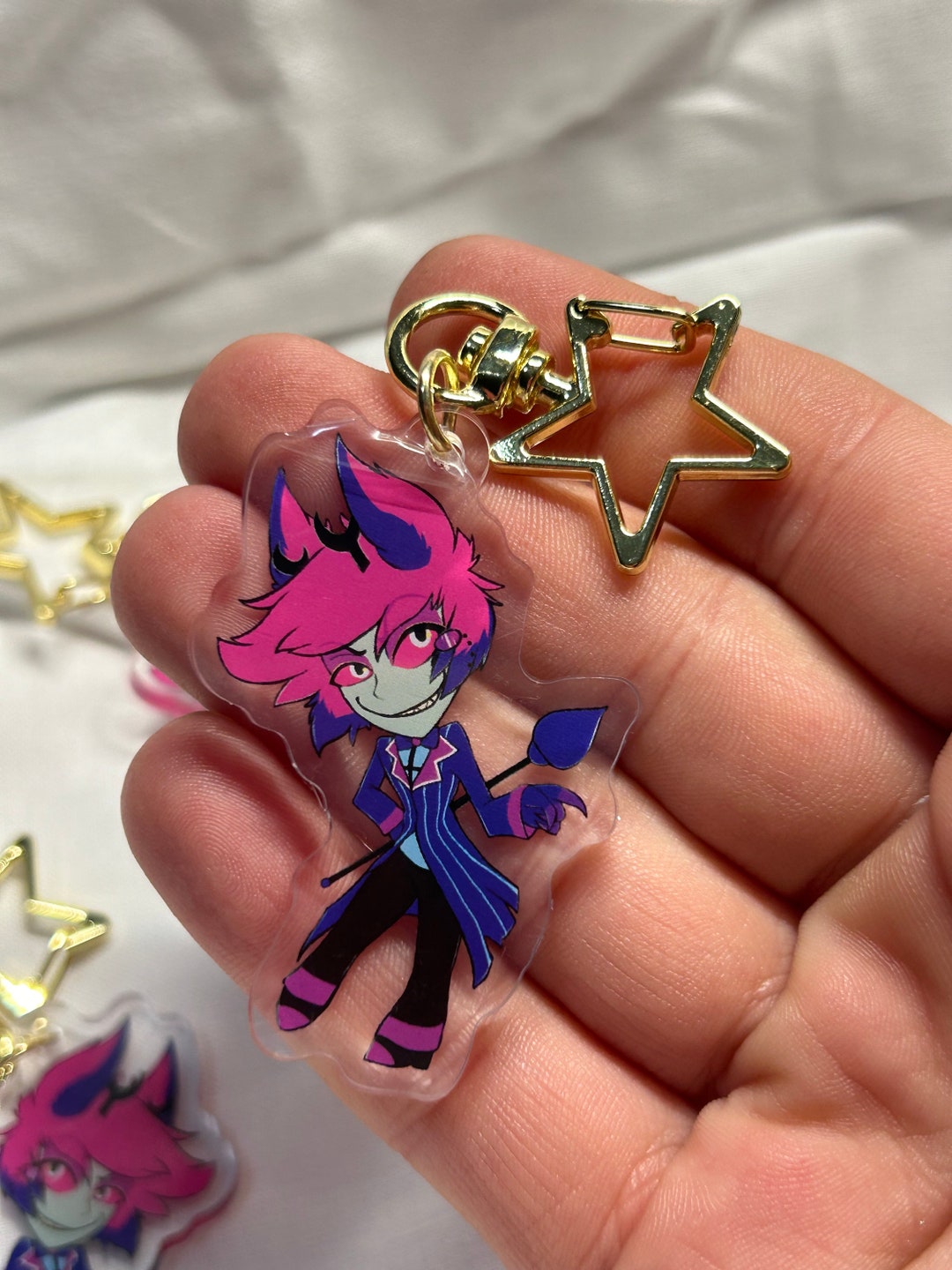 Alastor Hazbin Hotel Keychain Charm - Etsy