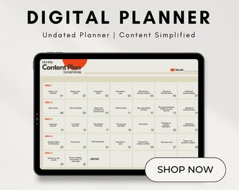 Digital Planner, Content Creator, Influencer, Socialite, Social, Canva,12 Month Dateless Digital ...