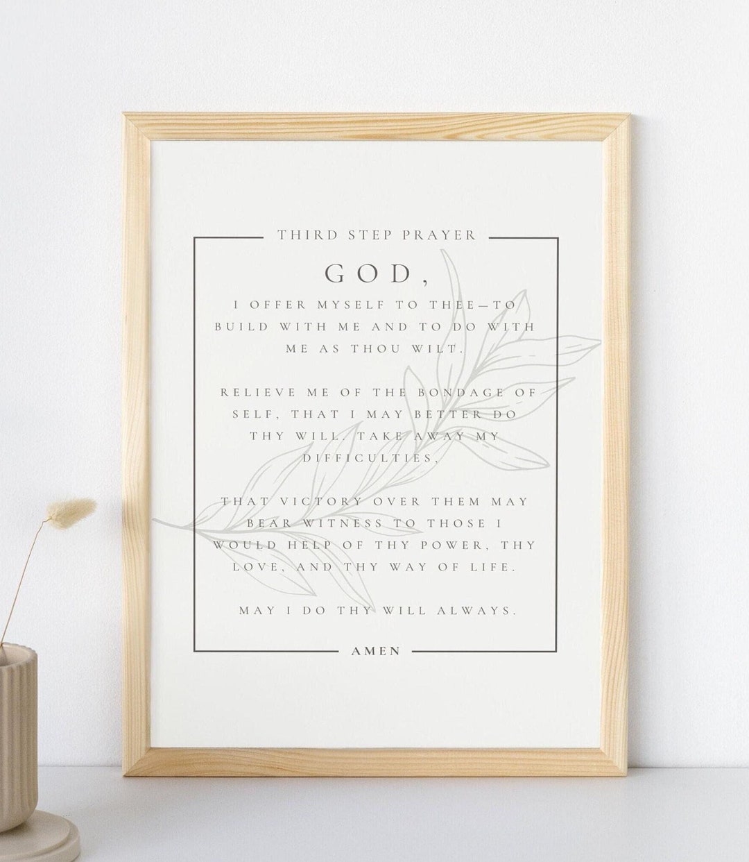 Third Step Prayer (off White) - DIGITAL DOWNLOAD - Recovery - Sobriety ...