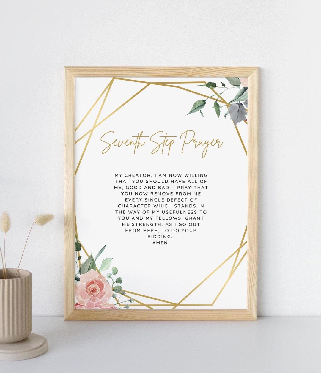 7th Step Prayer - DIGITAL DOWNLOAD - Sobriety - Recovery Quotes - 5x7 ...