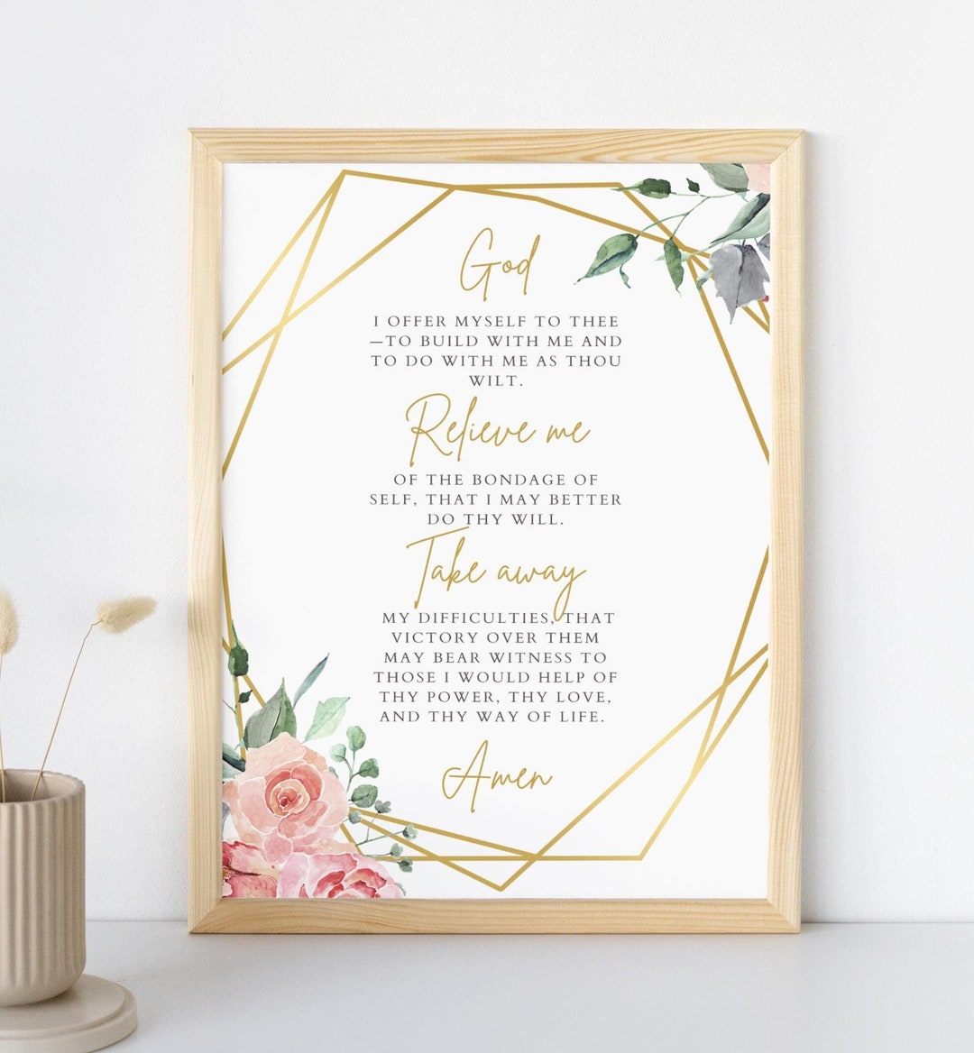 Third Step Prayer - DIGITAL DOWNLOAD - Sobriety - Recovery Quotes - 5x7 ...