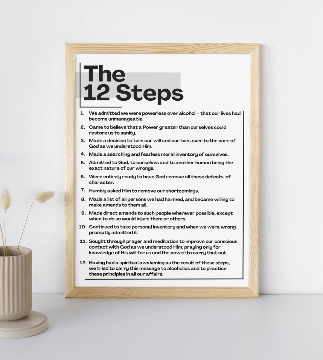 The Twelve Steps - DIGITAL DOWNLOAD - Recovery - Sobriety Quotes 5x7 ...