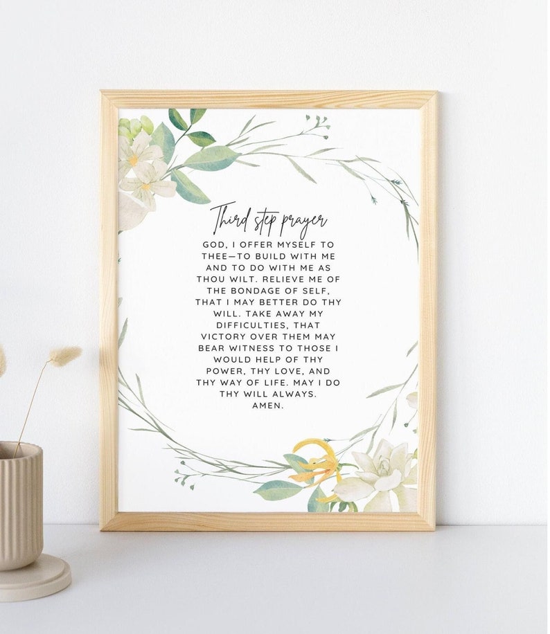 Third Step Prayer - DIGITAL DOWNLOAD - Recovery - Sobriety Quotes 5x7 ...