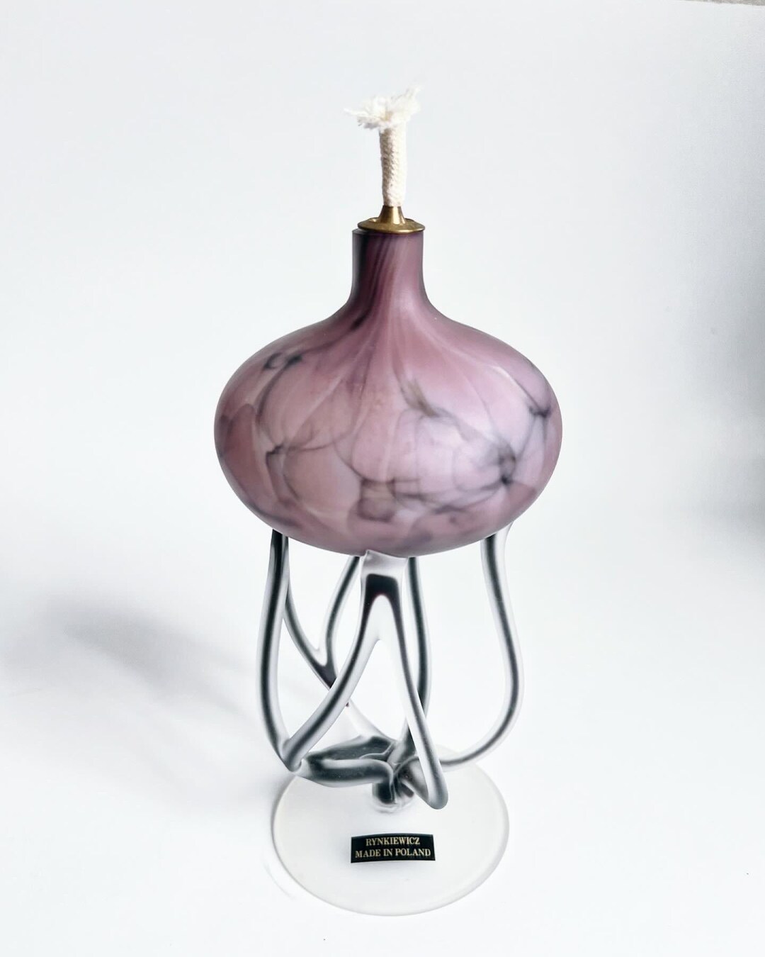 Original M Rynkiewicz Jellyfish Glass Oil Lamp Etsy Original M Rynkiewicz Jellyfish Glass Oil Lamp Etsy