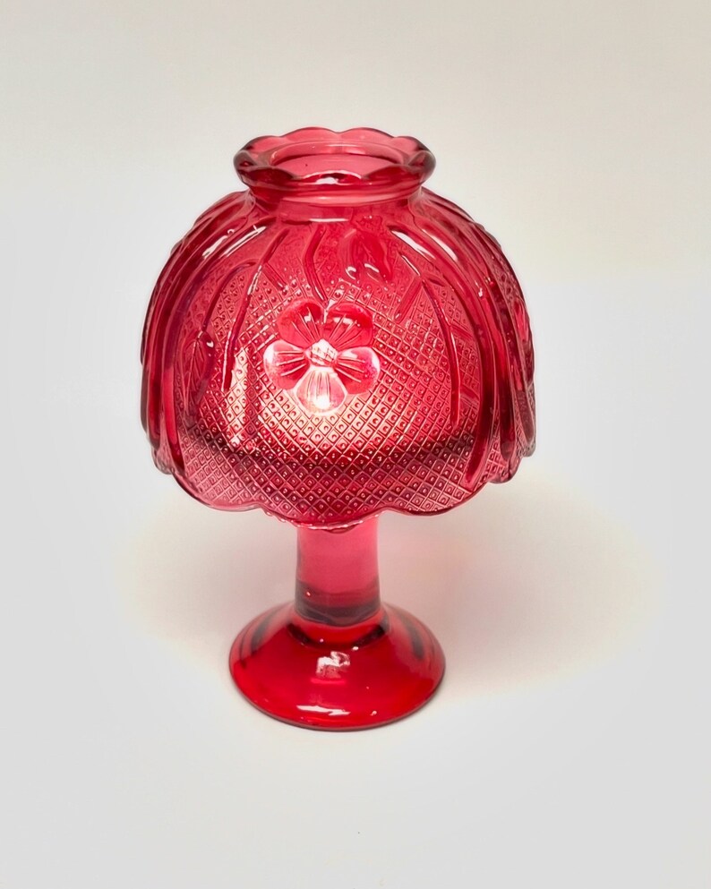 2 Manhattan Candle Lights by Crimson Red Floral Embossed Fairy Lamps - Etsy