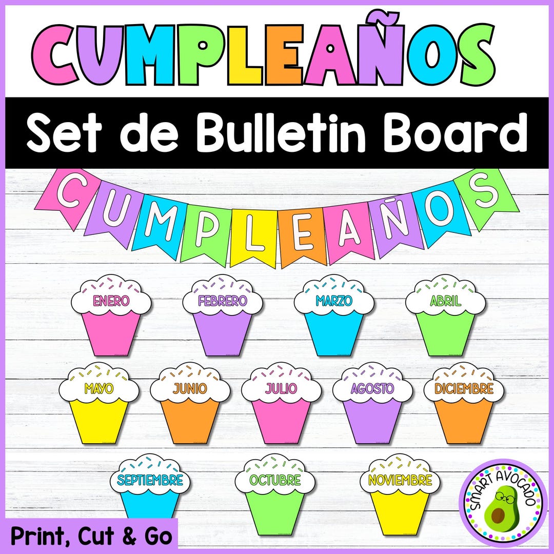 Spanish Birthday Bulletin Board Set: Classroom Decor (digital Download ...