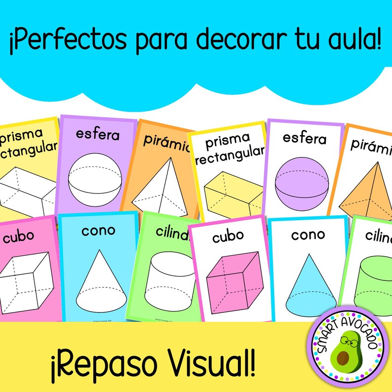 Figuras Geométricas Sólidas 3D Posters Para El Aula | Afiches O ...