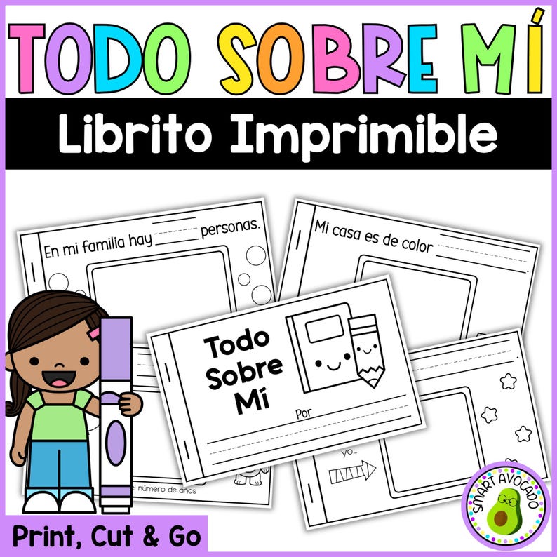Spanish All About Me Mini Book: Back to School Printable (PDF Download ...