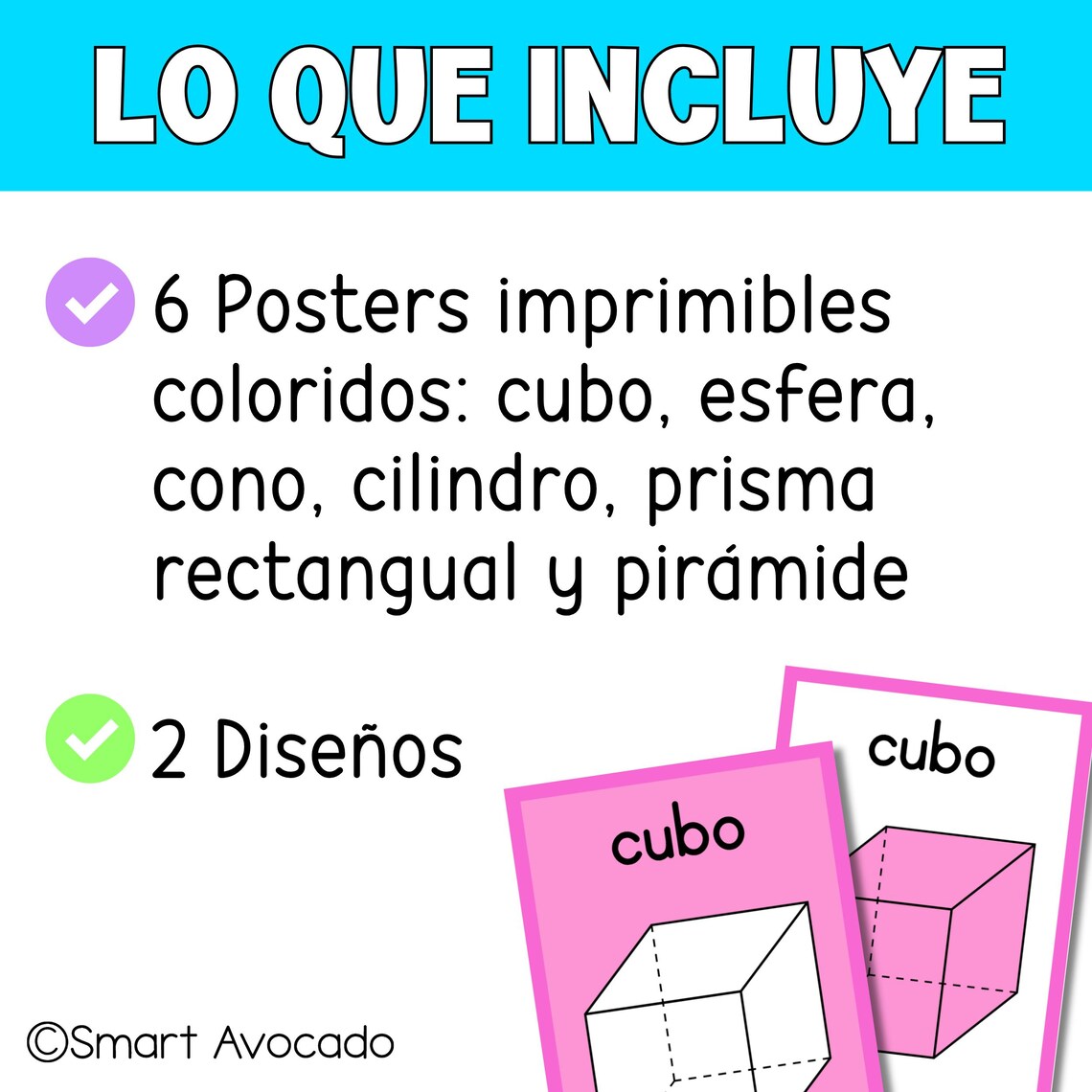 Spanish 3D Shapes Classroom Posters: Geometric Decor - Etsy