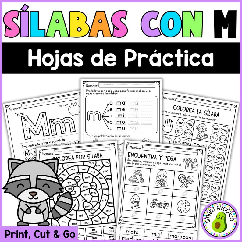 Sílabas Con La Letra M | Actividades Para Imprimir | Aprender a Leer ...
