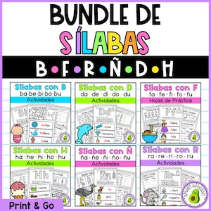 Spanish Syllables Printable Activities: K-2 Literacy (PDF Download ...