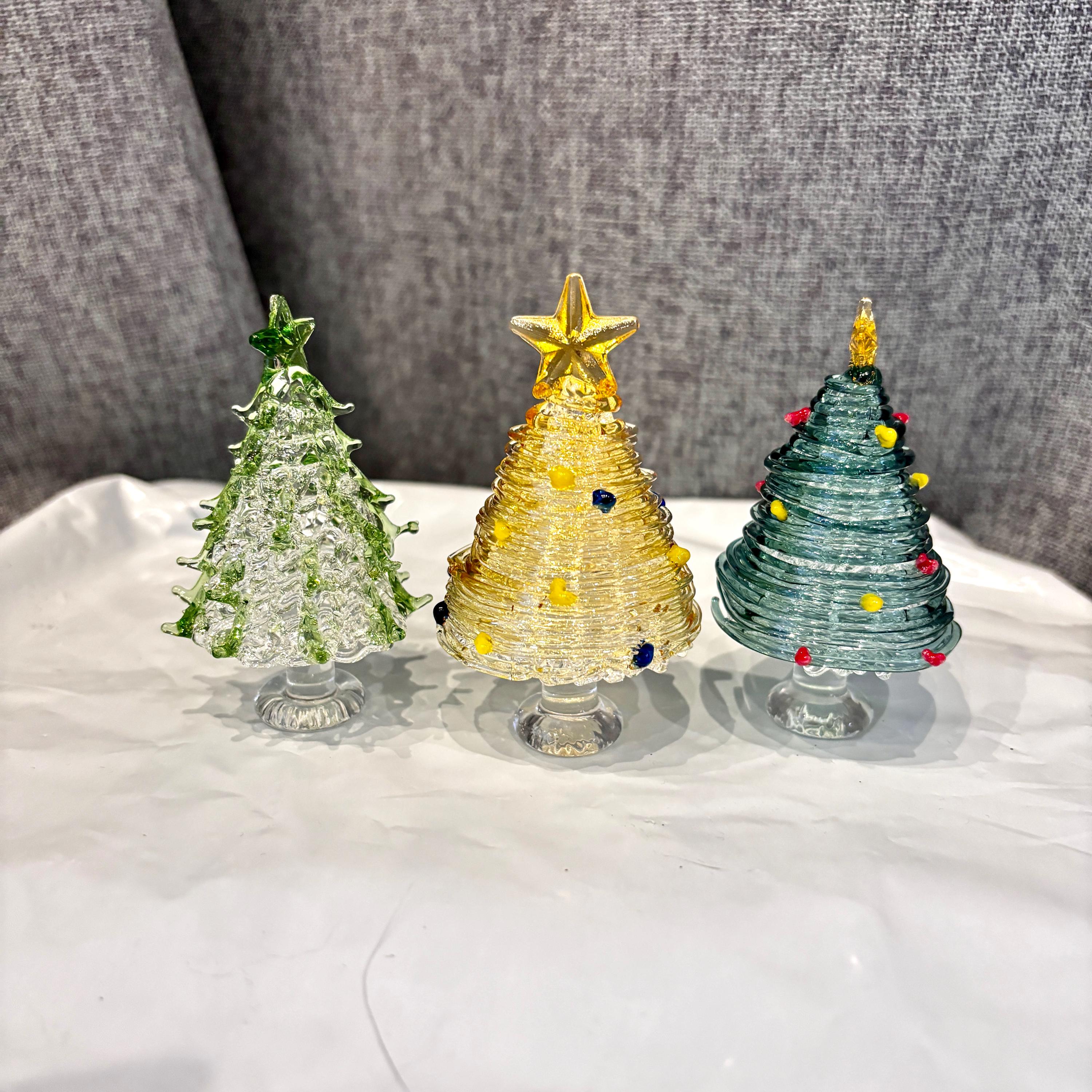 Handmade Stained Glass Figurines, Glass Christmas Trees, Handmade ...