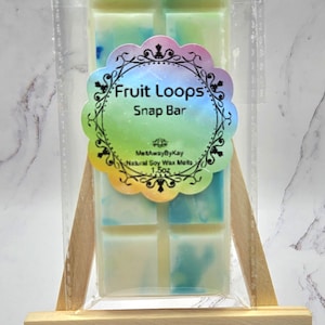 10 Piece Fruit Loop Wax Melt Snap Bar Sweet Strong Scented Sparkly ...