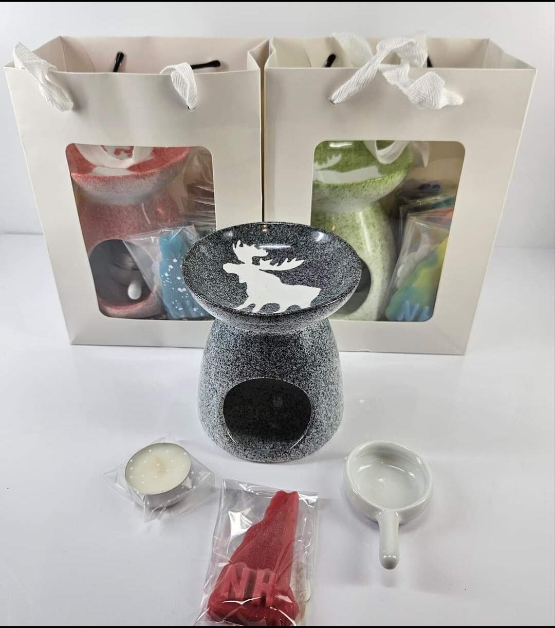 Moose NH Wax Melt Starter Kit- Ceramic Tea Light Warmer, Candle Holder ...