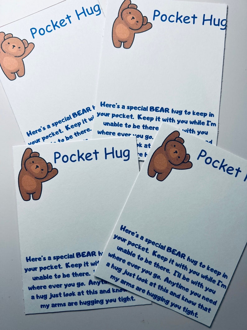 DIY Pocket Hug Cards Just Add a Trinket Set of 4 Cards Pocket Hug Quote ...