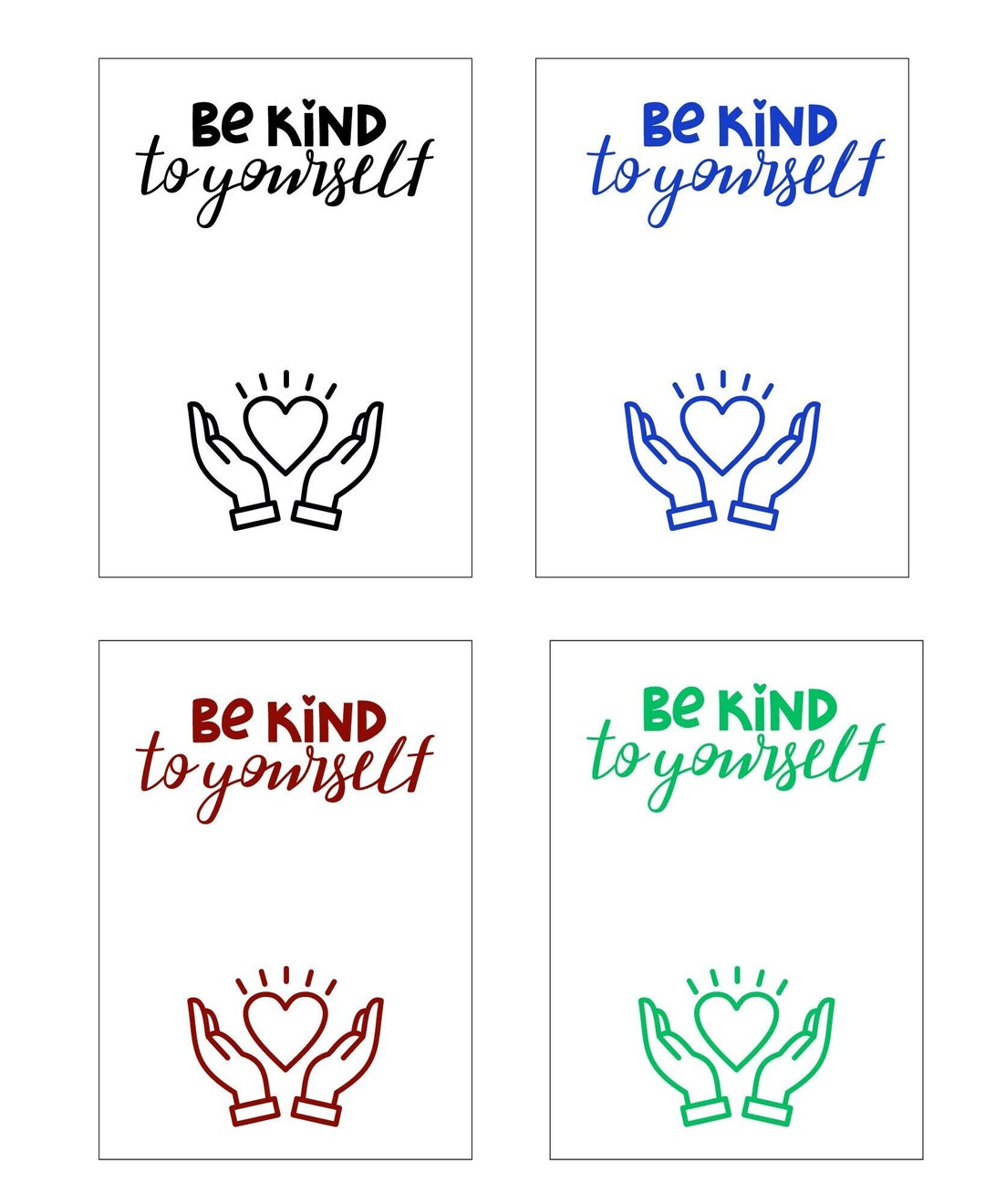 Printable Be Kind to Yourself Card Print Pocket Hug Card Positivity ...