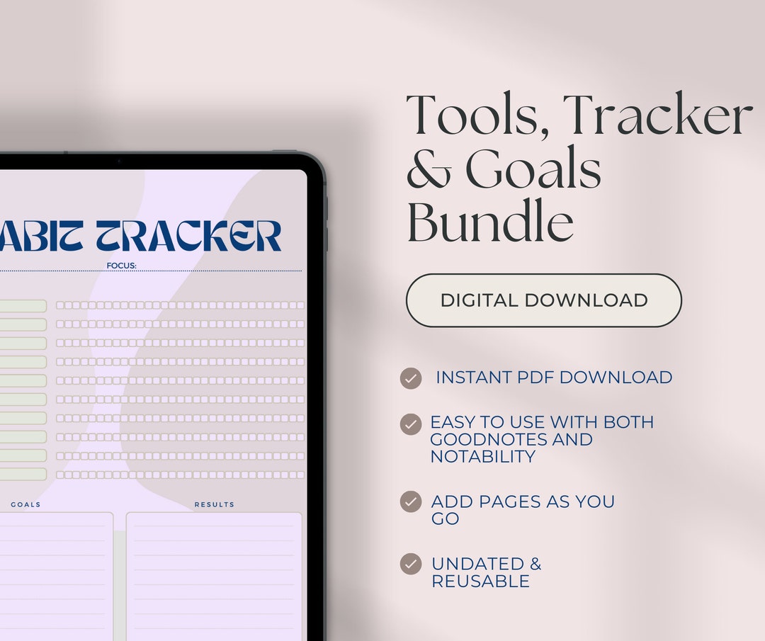 Monthly Habit Tracker Goal Setting Budget Tracker, Digital Planner ...