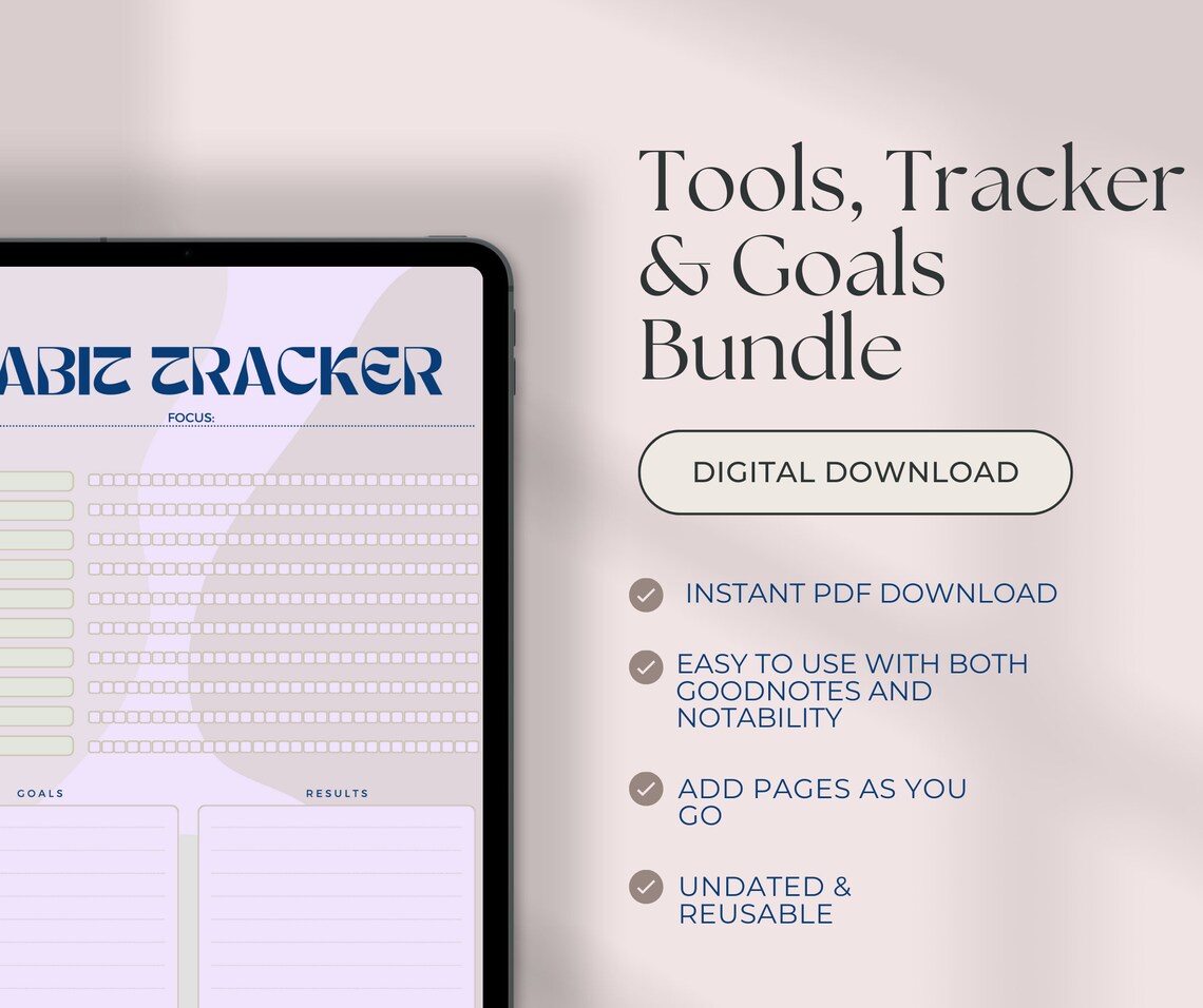 Monthly Habit Tracker Goal Setting Budget Tracker, Digital Planner ...