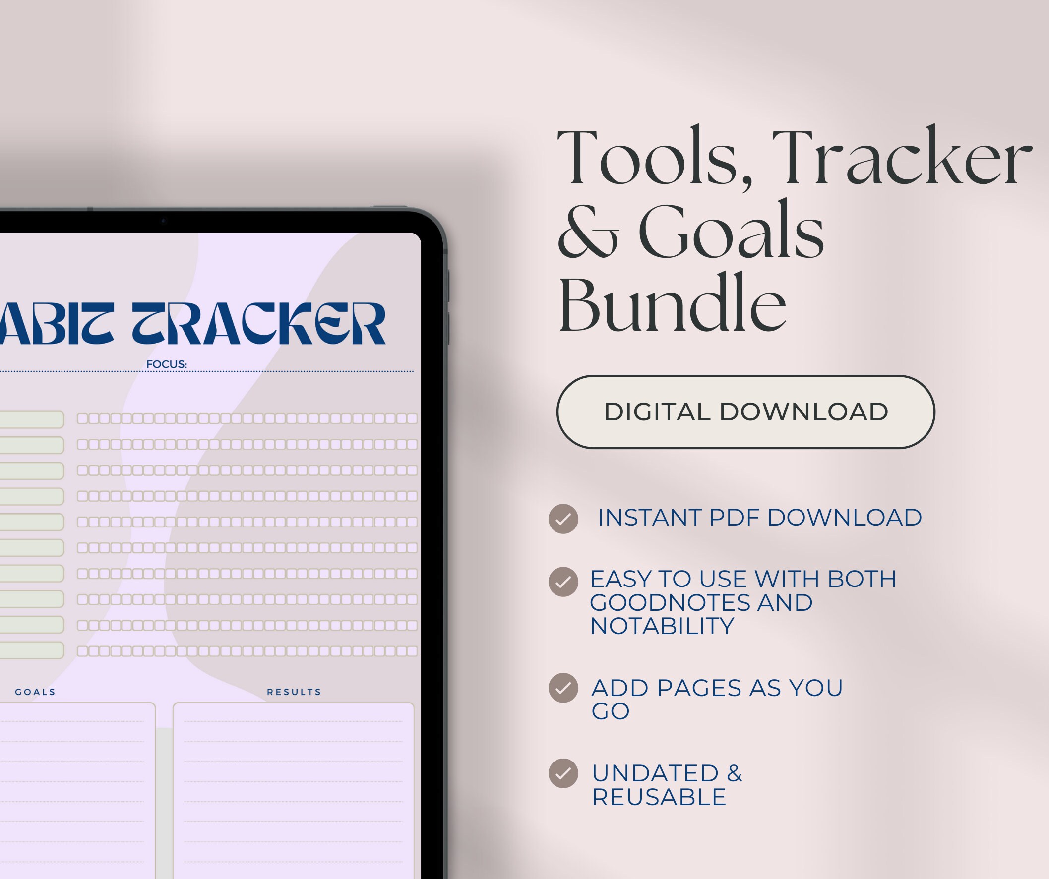 Monthly Habit Tracker Goal Setting Budget Tracker, Digital Planner ...
