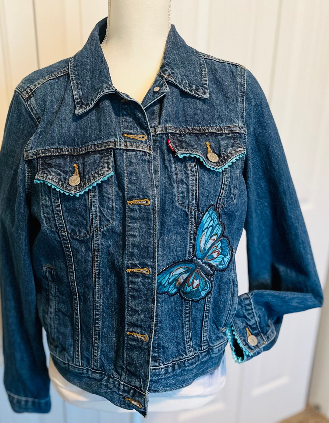 Decorated Jean Jacket, Boho Style Denim Jacket, Denim Jean Jacket ...