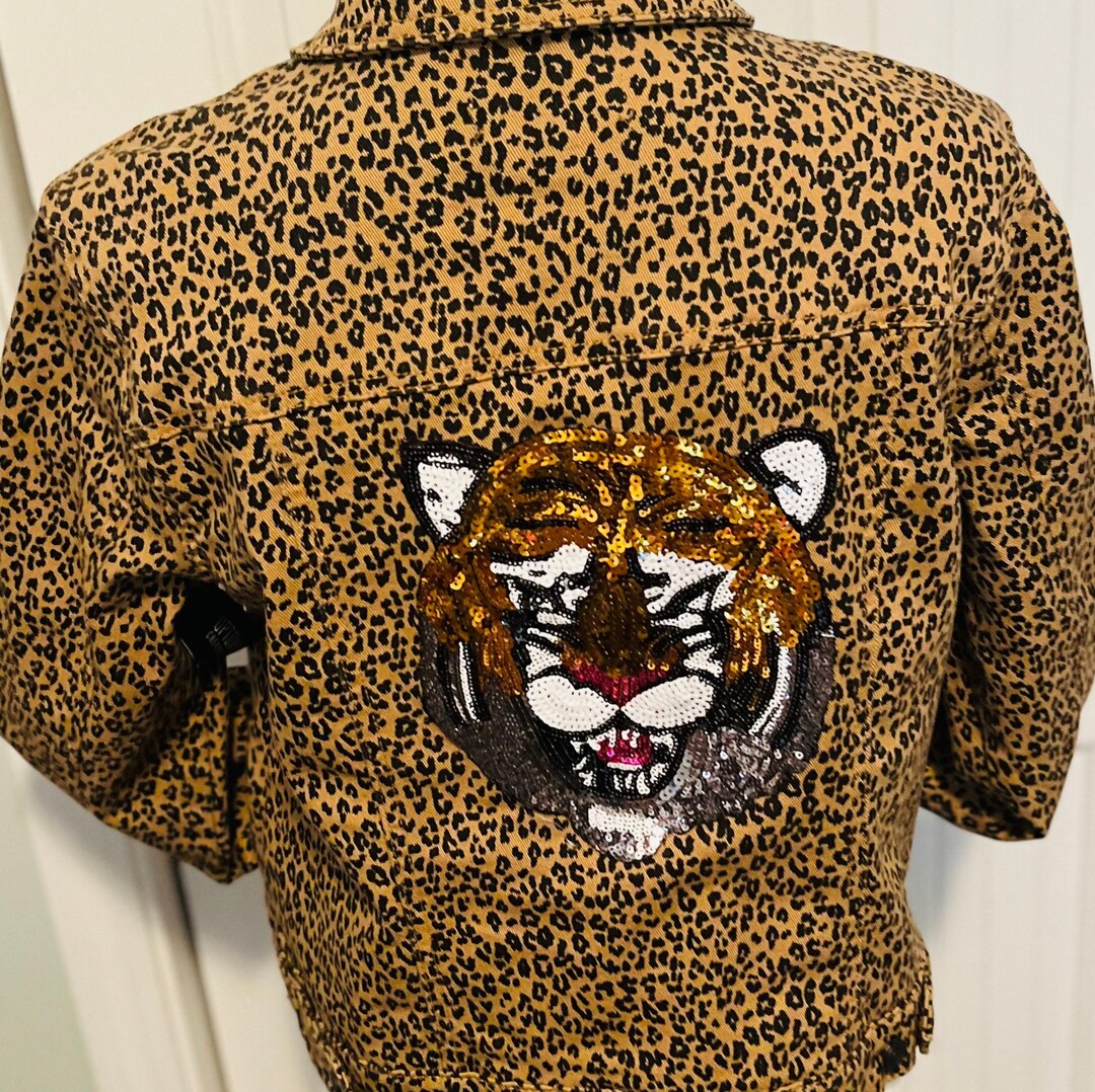 Tiger Sequin Jacket, Decorative Jacket, Leopard Print Jacket ...